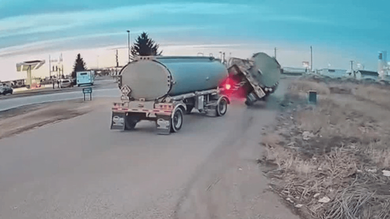 Dashcam footage captures dramatic moment as gas tanker flips near Idaho ... Dashcam footage captures dramatic moment as gas tanker flips near Idaho ...