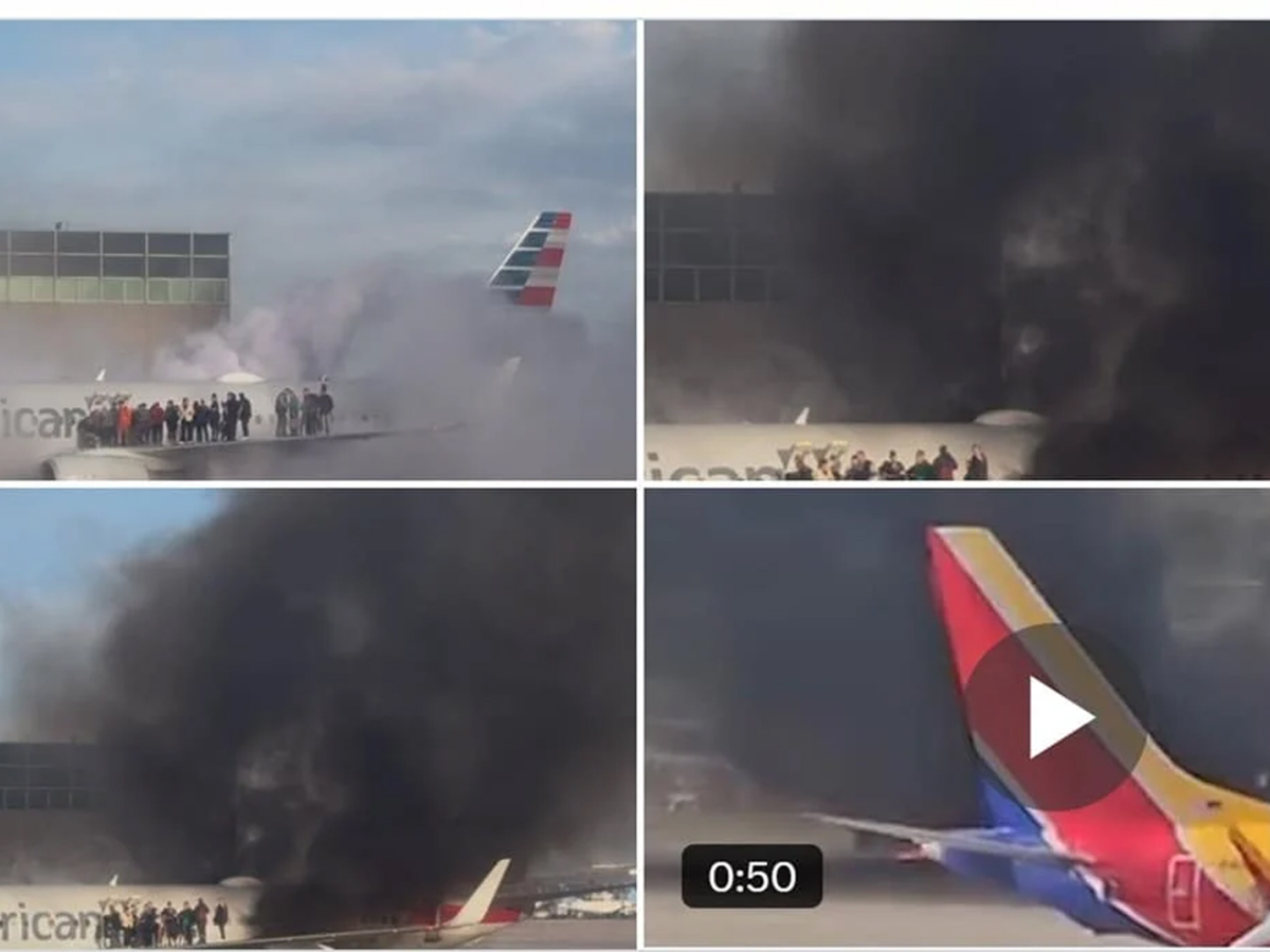 Watch: American Airlines Passengers Flee Plane via Wing After Engine ...