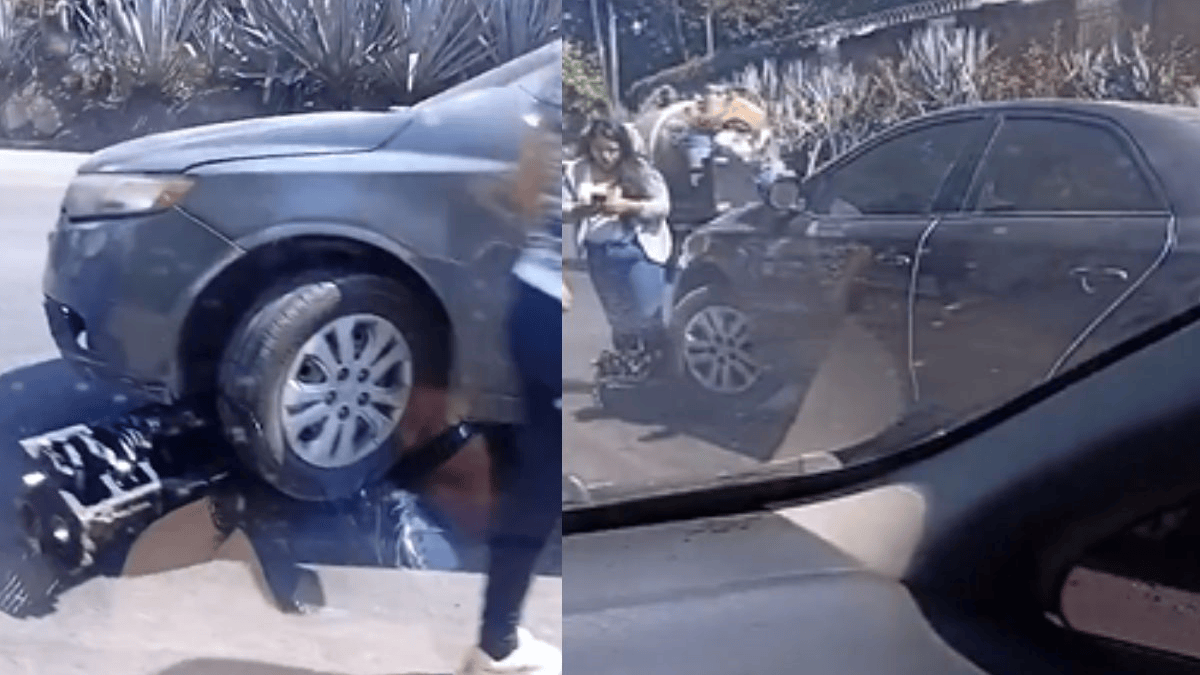 Car Engine Falls Out While Driving, Goes Viral