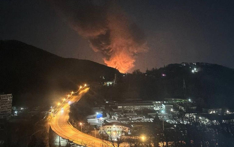 Explosions heard in Tuapse amid drone attack, with refinery on fire