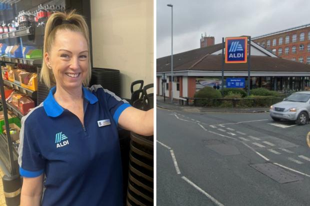 Aldi employee celebrates 20 years at Oldham store