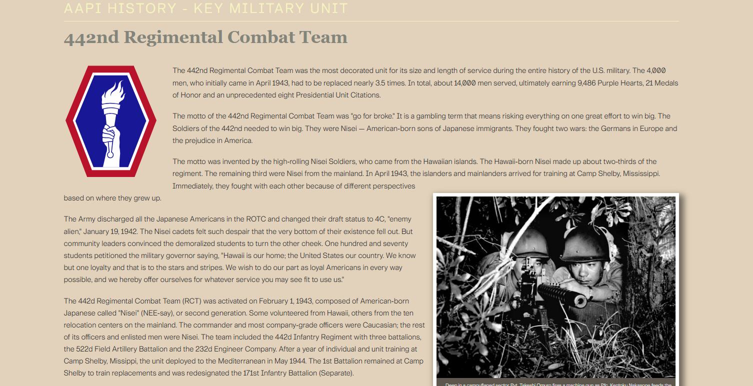 History of the Nisei ‘Go For Broke’ WWII unit removed from Army website