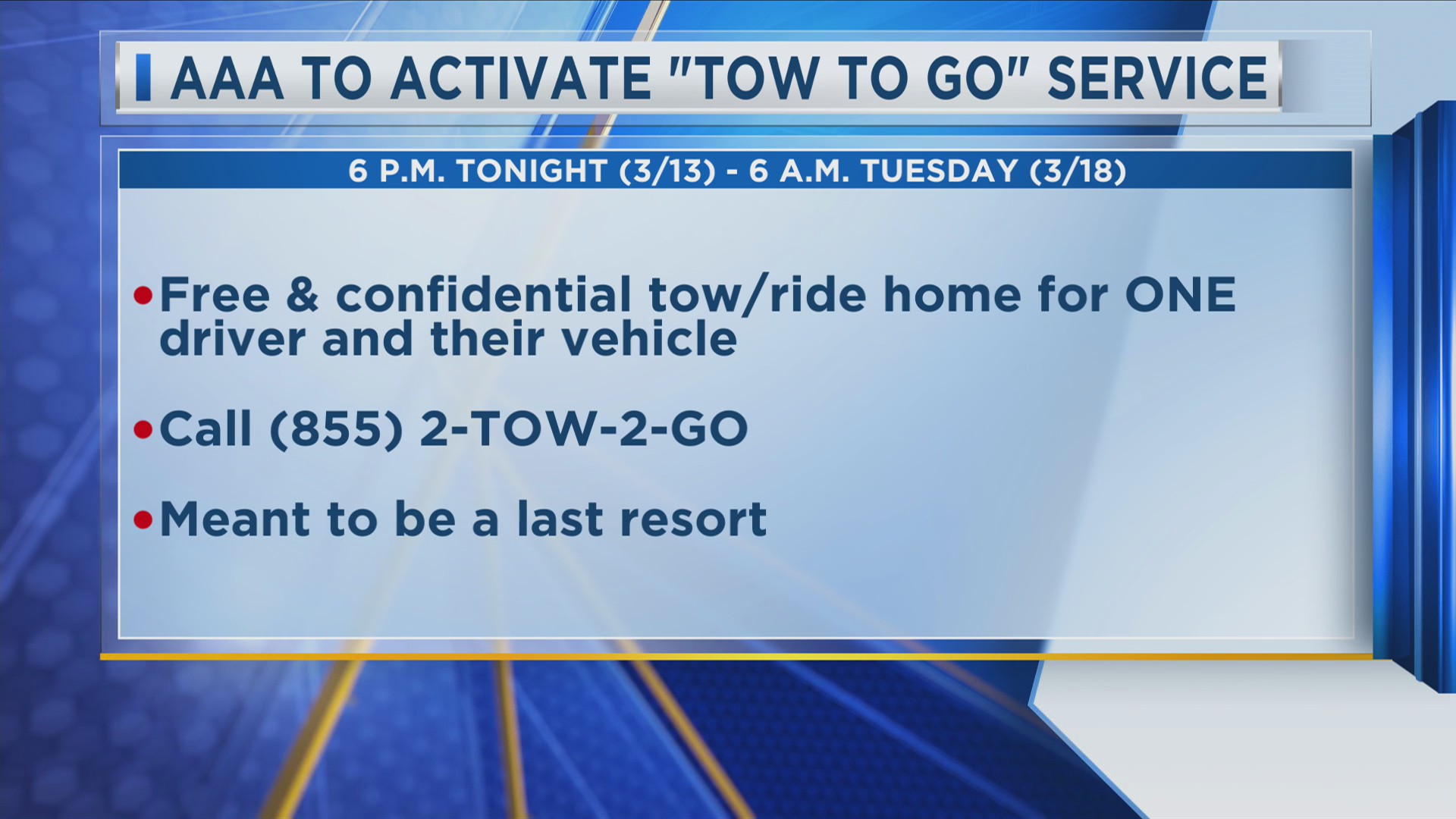 AAA To Activate "Tow To Go" Service