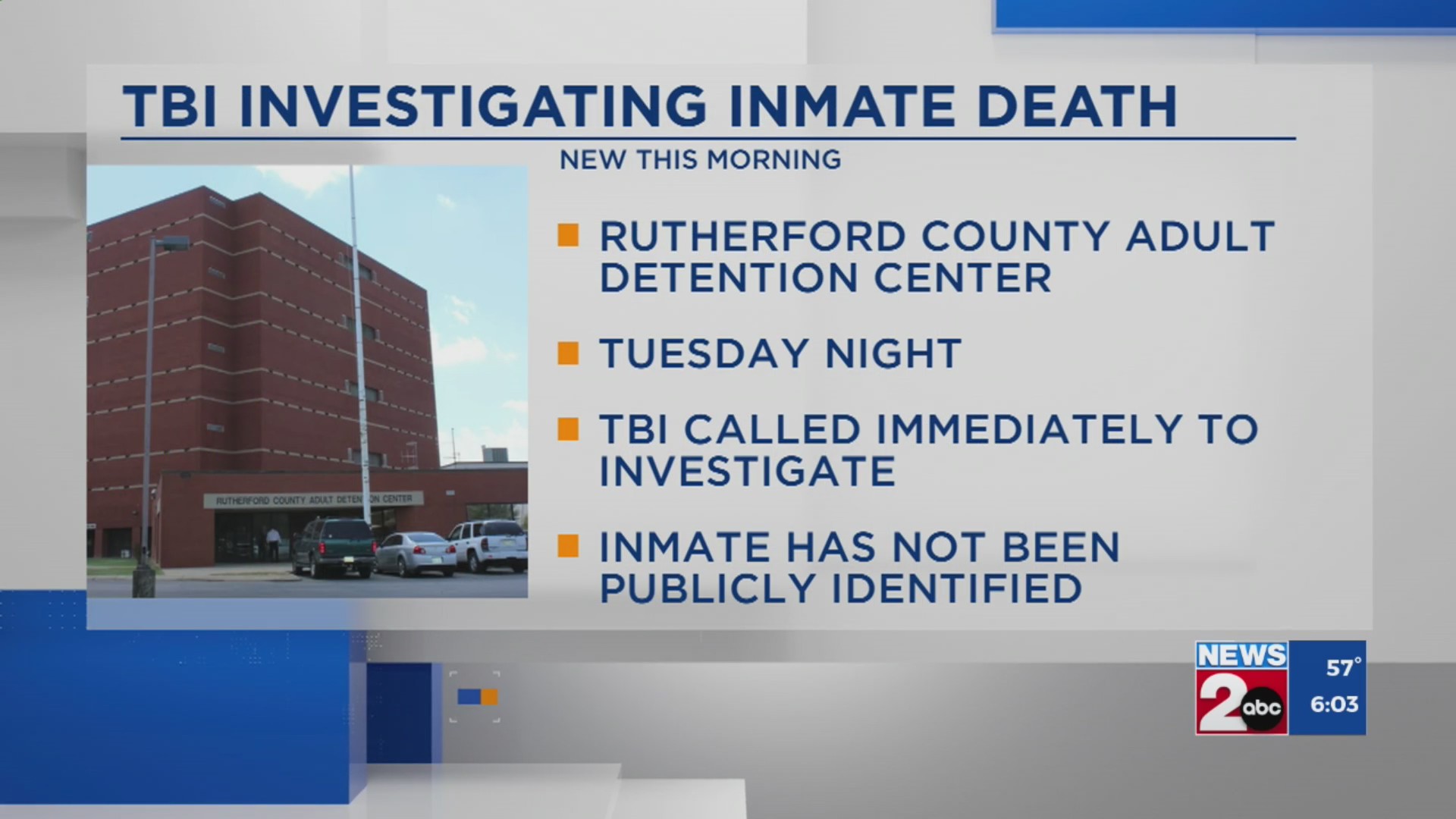 TBI investigating inmate death in Rutherford County
