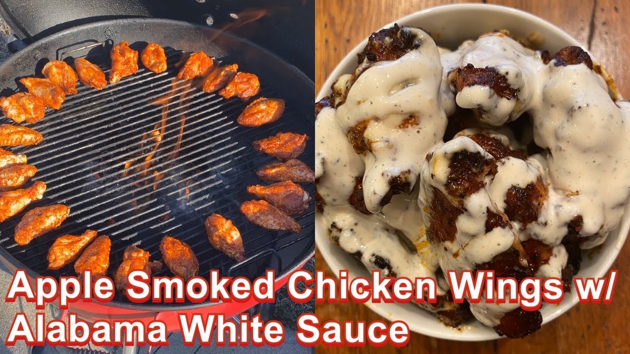 Apple Smoked Chicken Wings w/ Alabama White Sauce