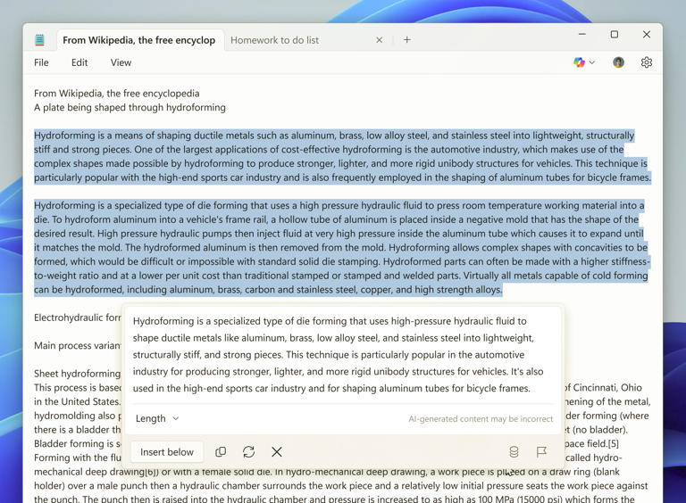 Notepad will soon automatically summarize your notes with AI