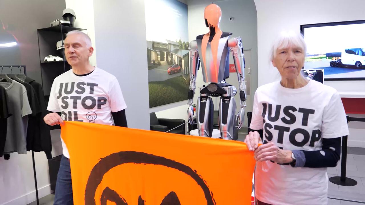 Deranged eco zealots attack electric Tesla robot... because 'Musk bad'