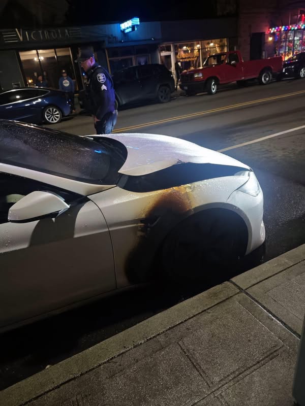 Witness says man threw gas on Tesla, set it on fire in Capitol Hill