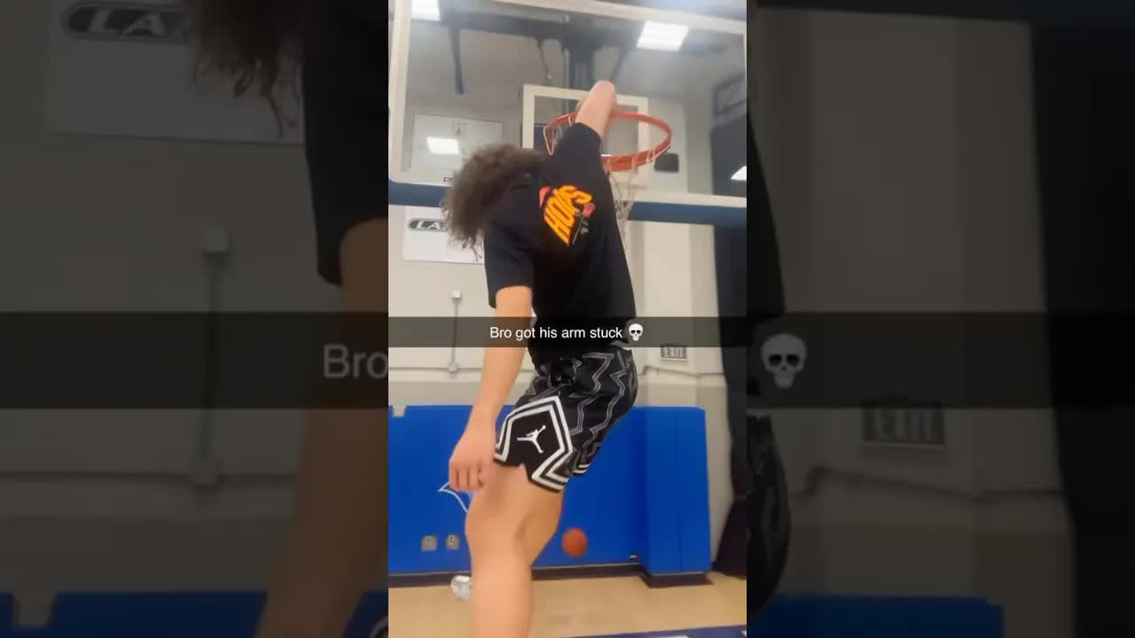 Arm Stuck in Basketball Hoop! Hilarious Fail