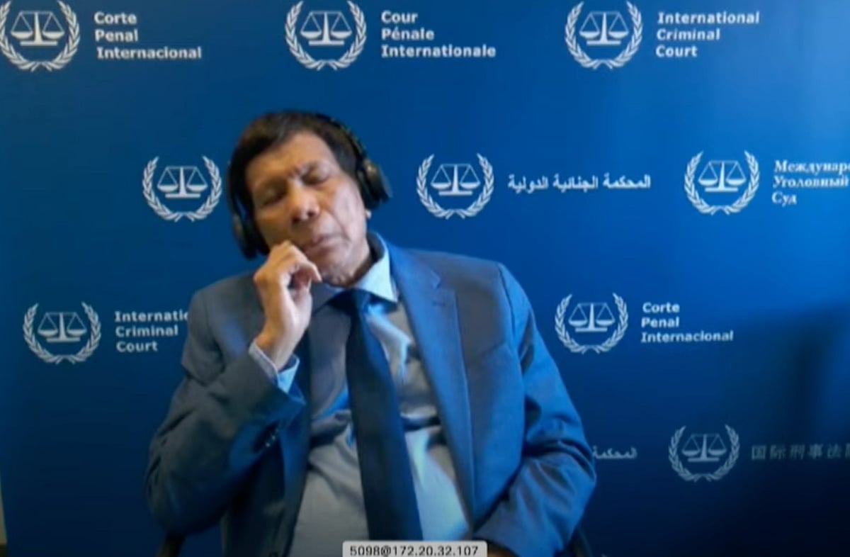 Rodrigo Duterte appears at ICC hearing over crimes against humanity ...