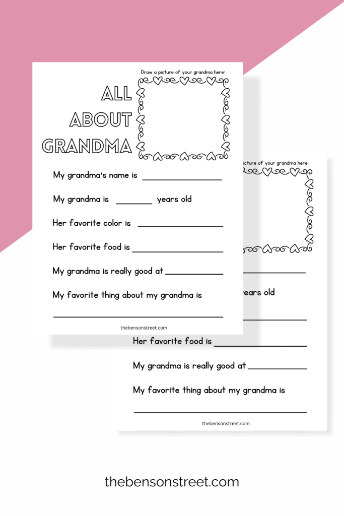 Free Printable Mother’s Day Grandma Questionnaire Page