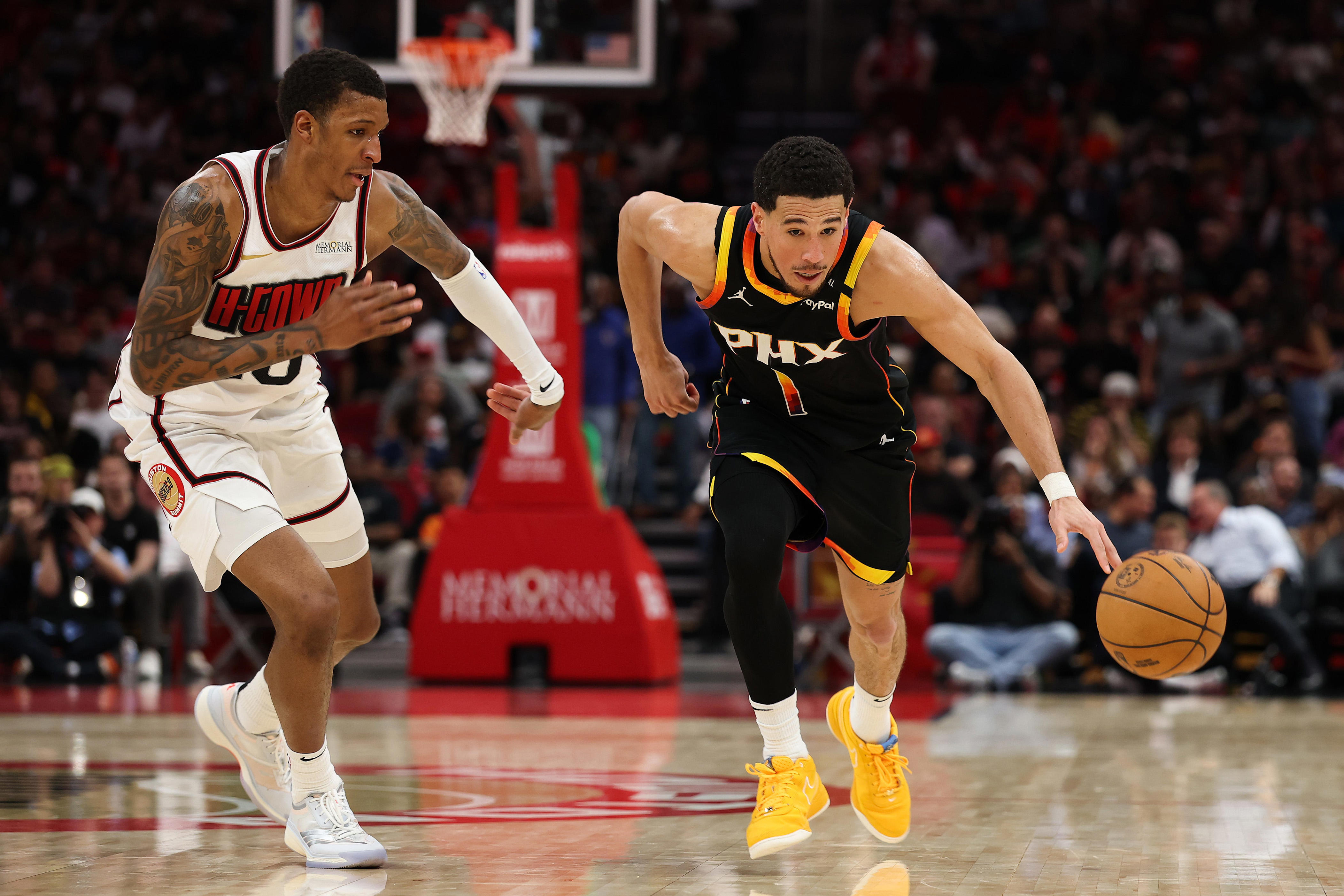 Report: Houston has repeatedly shown trade interest in Suns star Devin ...