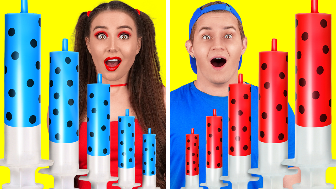 BLUE VS RED FOOD CHALLENGE || Eating Only 1 Color Food For 24 HRS!