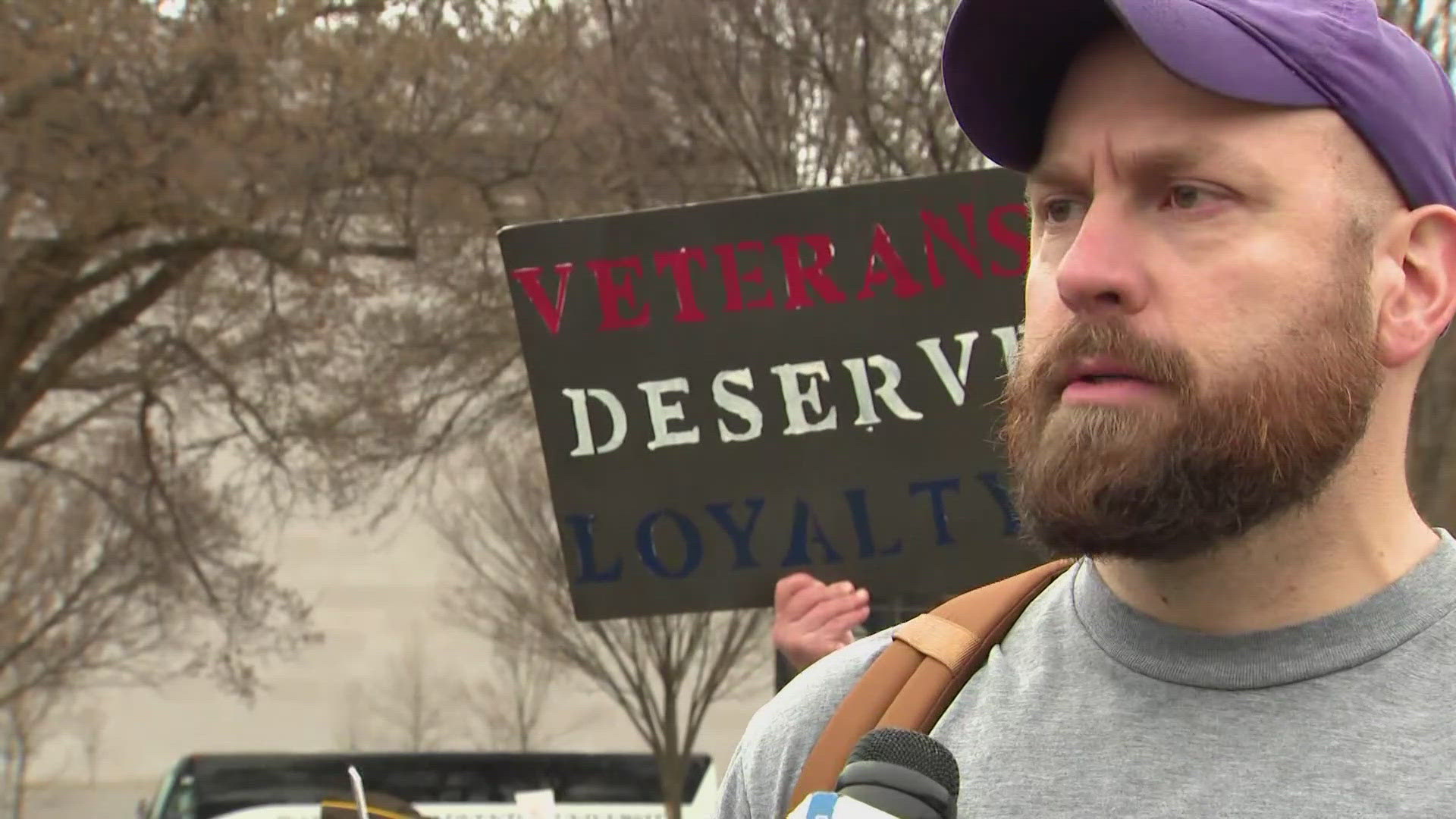 Veterans protest job cuts on National Mall
