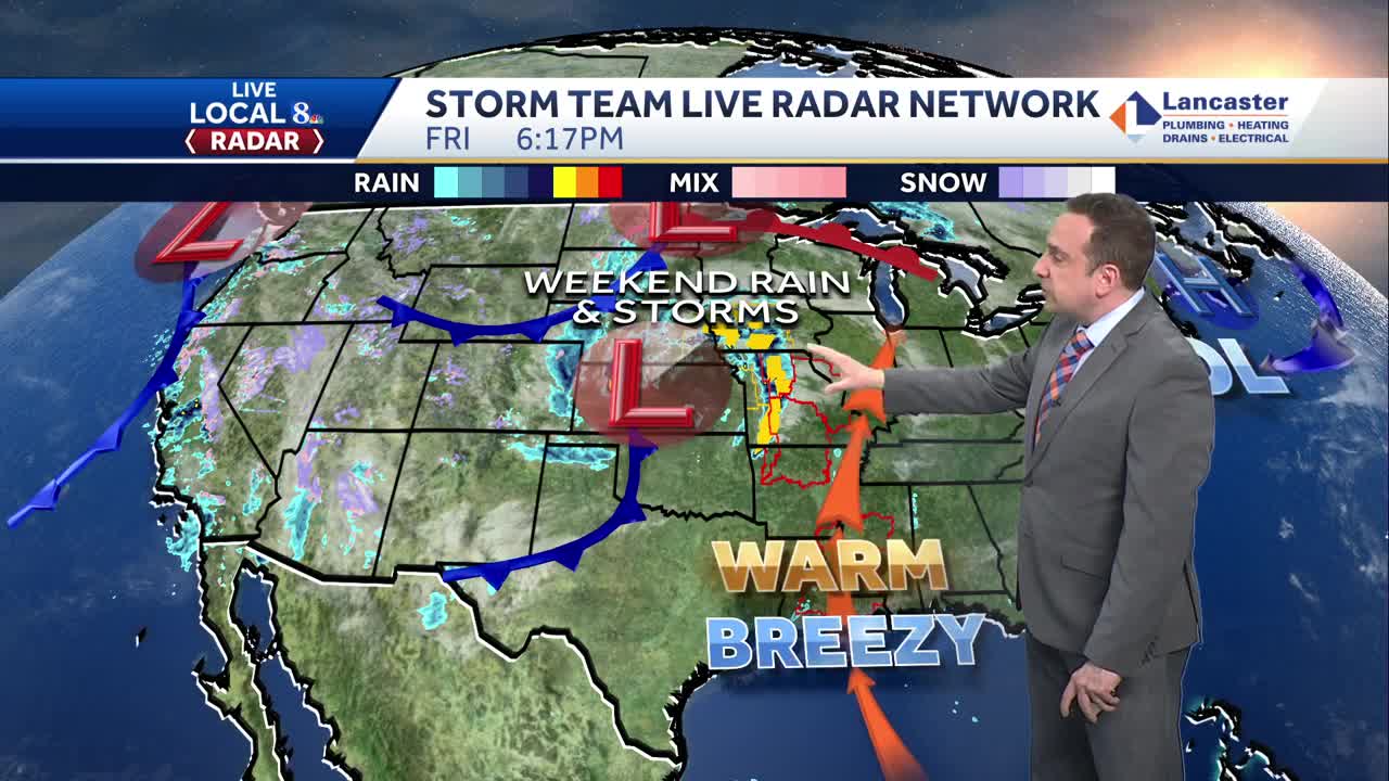 Mild Weekend, Storms/Strong Winds Possible Sunday