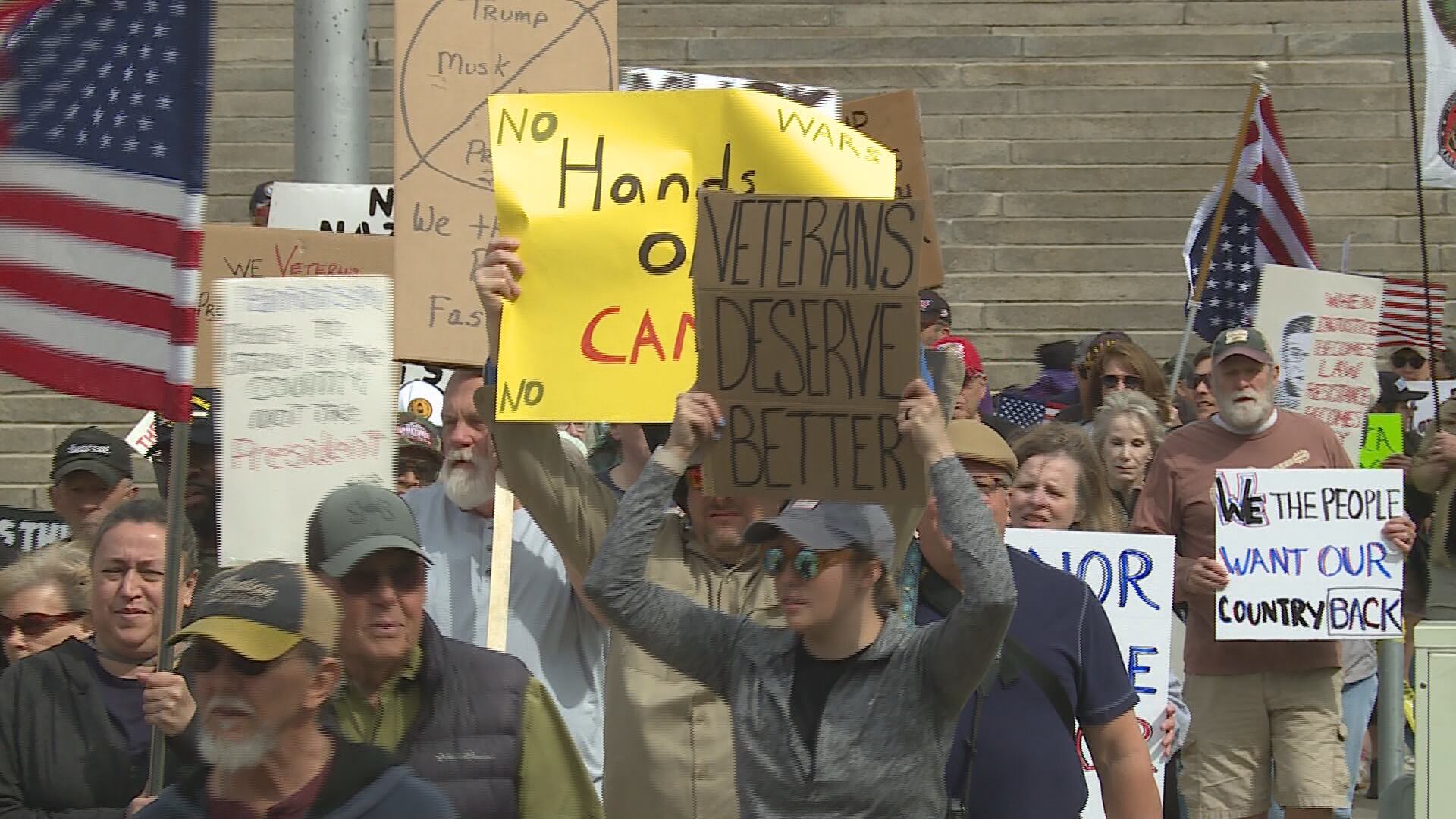 ‘Our hearts are broken’: Topeka Veterans march at statehouse against ...