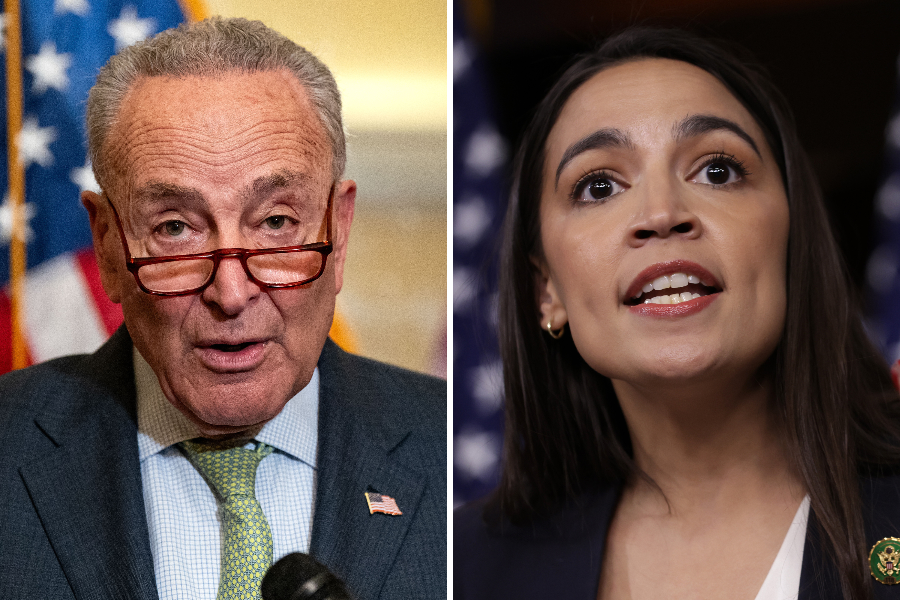 AOC Urged to Primary Chuck Schumer Amid GOP Funding Bill Backlash