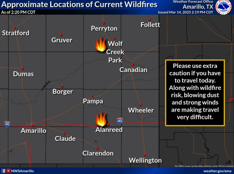 Large wildfires in Texas Panhandle burn thousands of acres, prompt ...