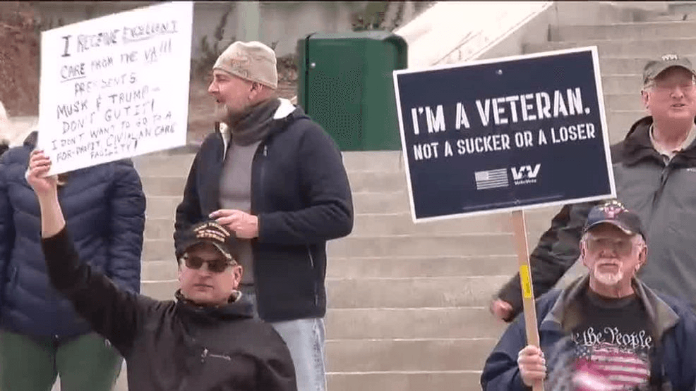 Protesters rally against VA job cuts at Pennsylvania Capitol