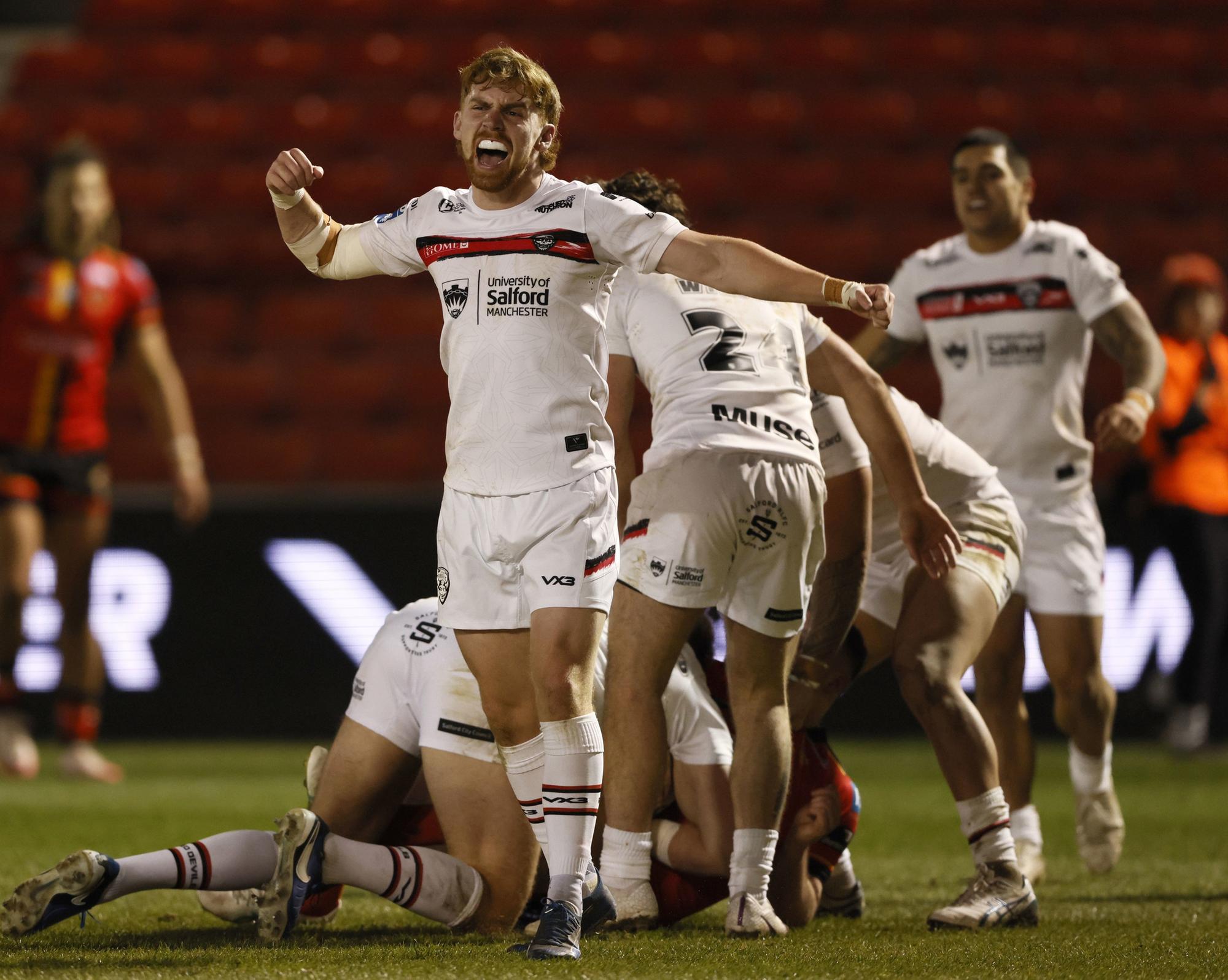 Salford Red Devils 26 Bradford Bulls 16: Depleted hosts outlast ...