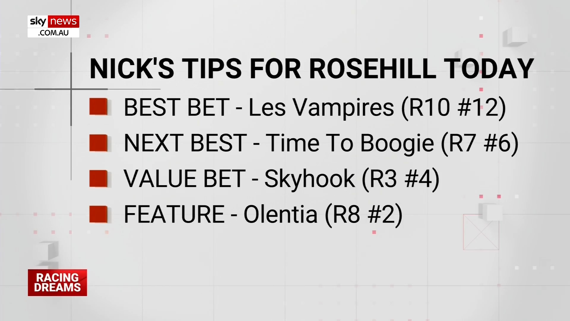 Nick Berney's top tips for Rosehill on Saturday