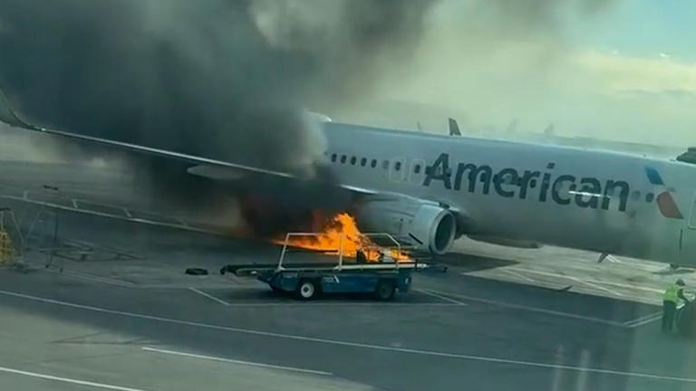 American Airlines plane caught fire at Denver airport. What happened ...