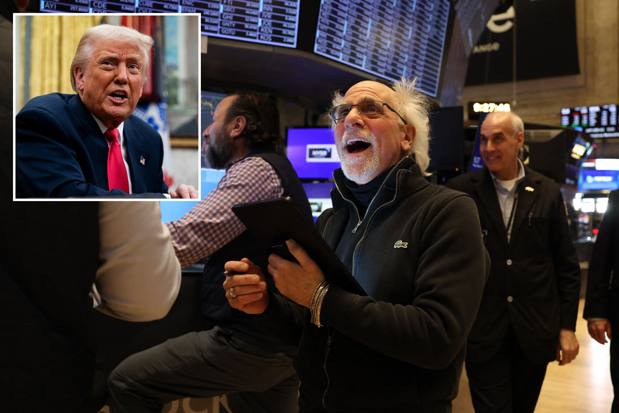 Dow surges over 650 points to cap off chaotic week sparked by Trump ...