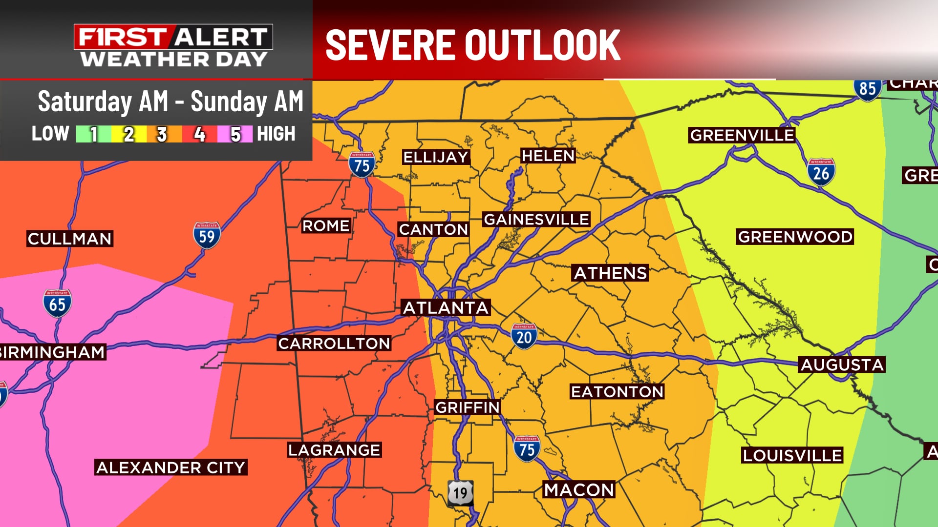 Severe weather shelters open across north Georgia amid weekend storms