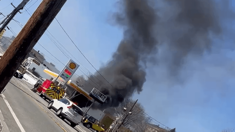 Truck catches fire at North Providence gas station