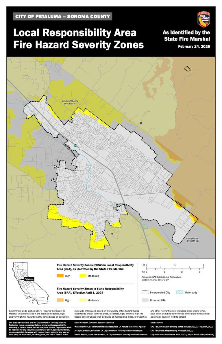 See Map Of Petaluma Fire Hazard Severity Zones