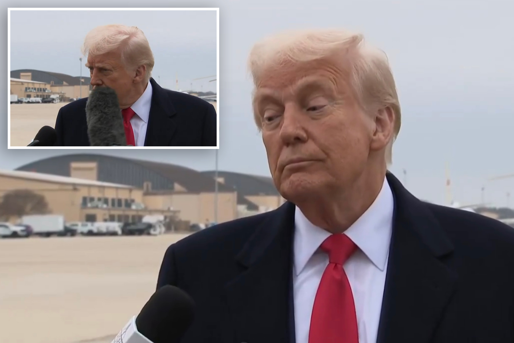 Trump stares down reporter after being hit in the face with a boom mic ...