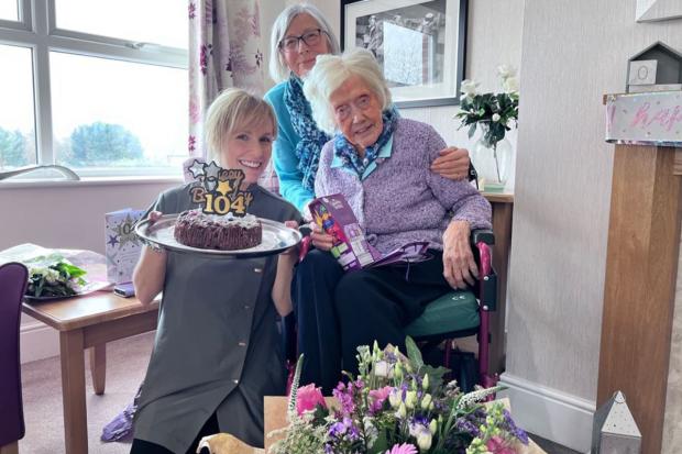 Care home resident shares secret to long life after 104th birthday
