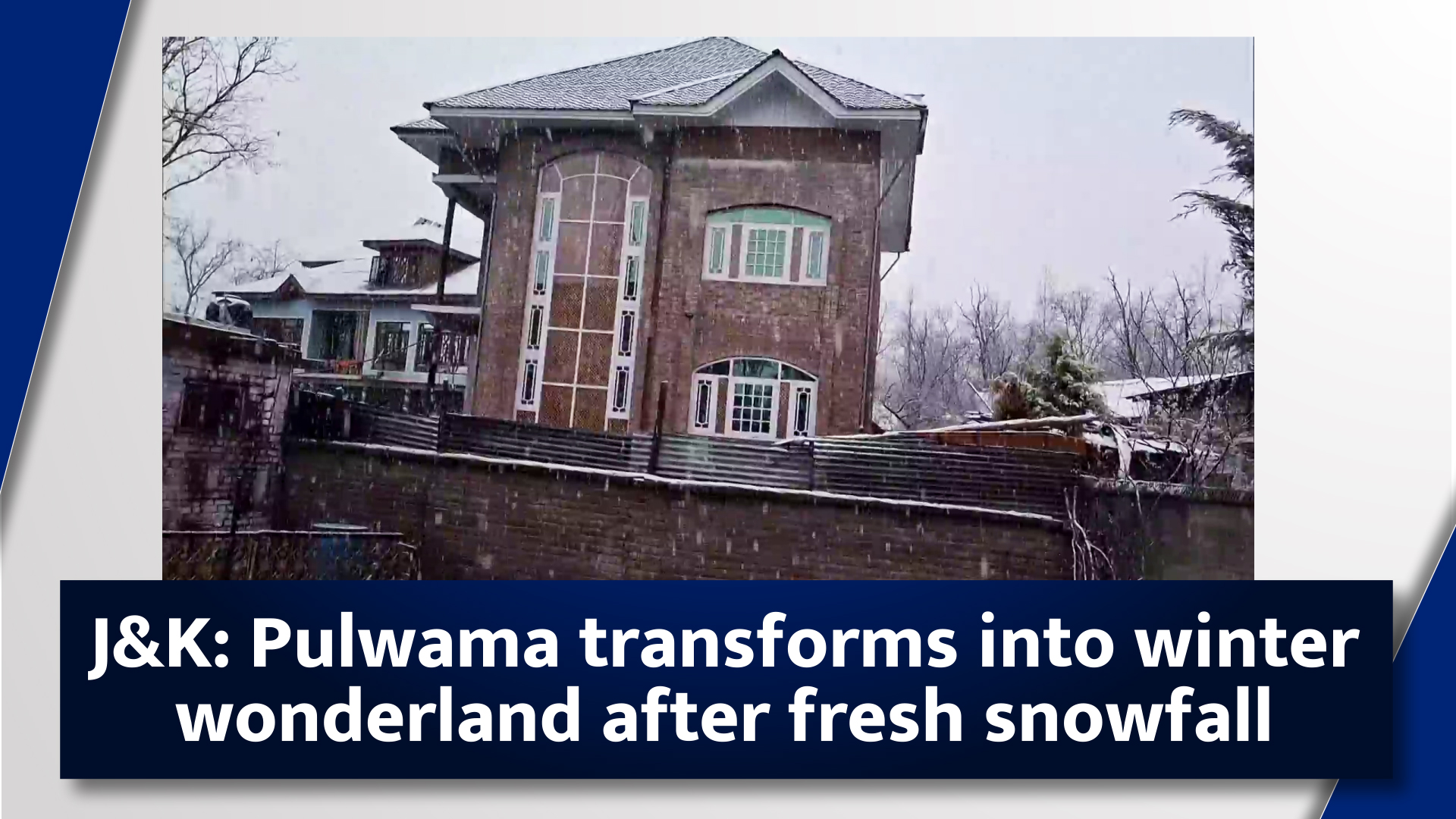 J&K: Pulwama transforms into winter wonderland after fresh snowfall