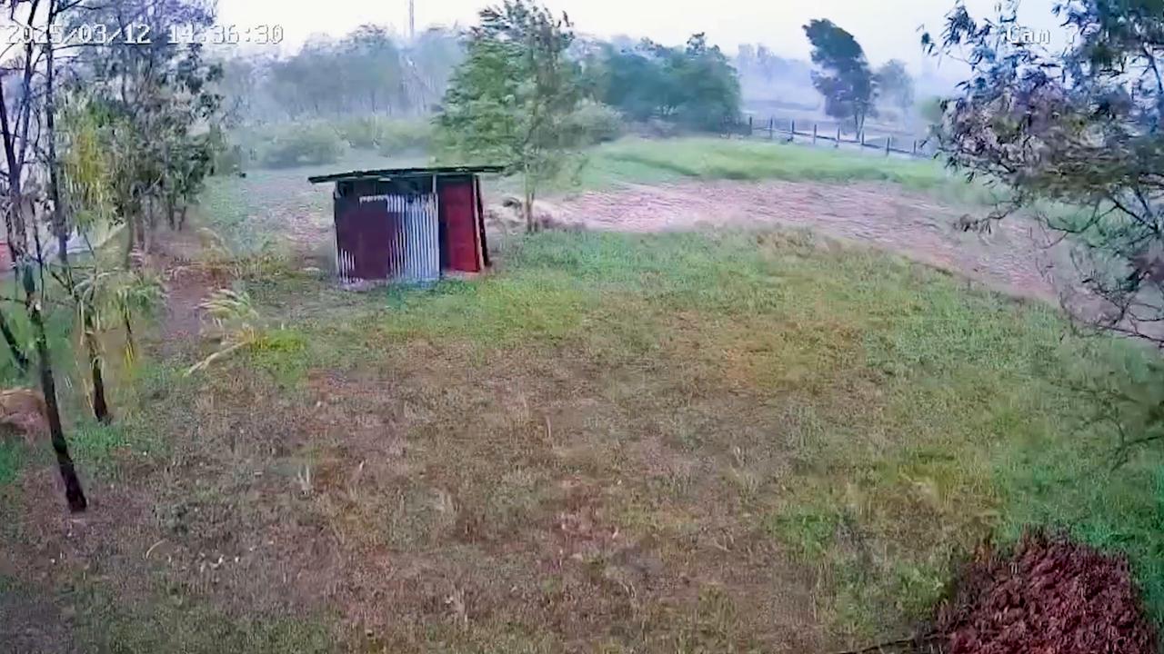Outdoor toilet blown away by storm in Thailand