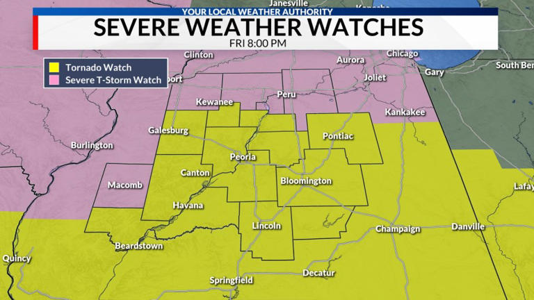 Severe Thunderstorm Watches and Tornado Watches have been issued for ...