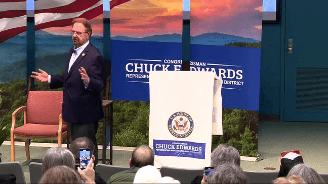 Congressman Chuck Edwards surprised by town hall chaos