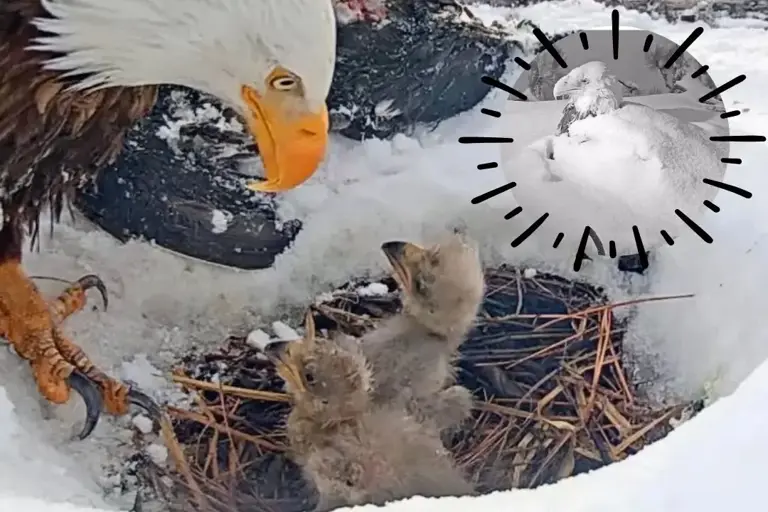 Bald Eagle Pair Jackie + Shadow Weather the Storm as 1 of 3 Chicks ...