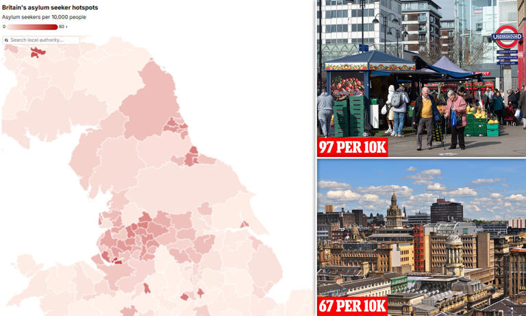 Britain's asylum seeker hotspots revealed on interactive map