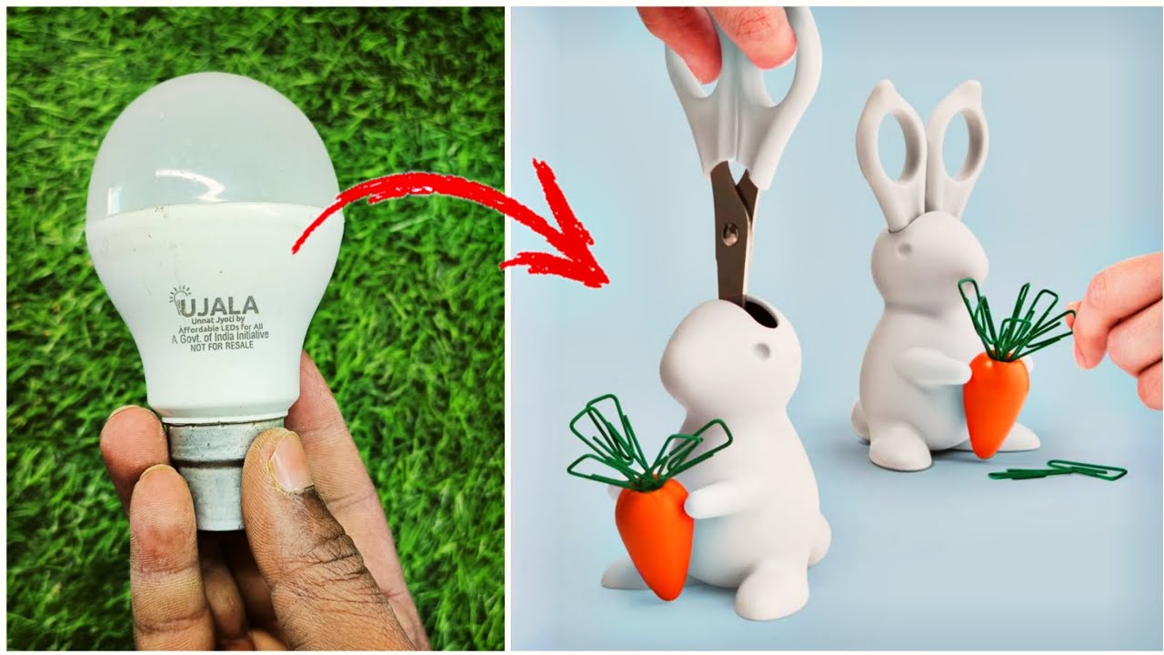 DIY Rabbit Scissor Holder from Waste Materials – Easy & Cute Craft Idea