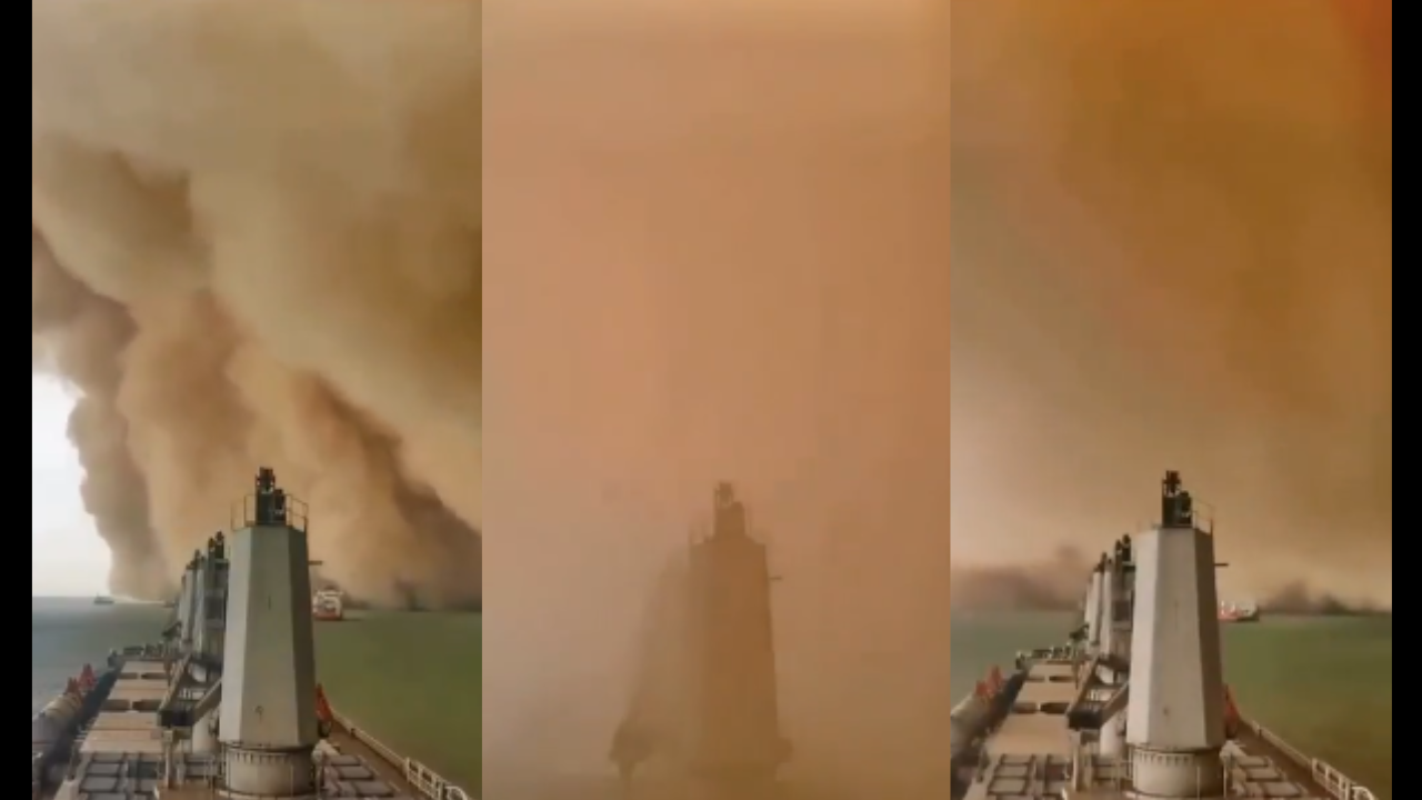Viral Video Of The Day: Massive Sandstorm Takes Over Sea Ships ...