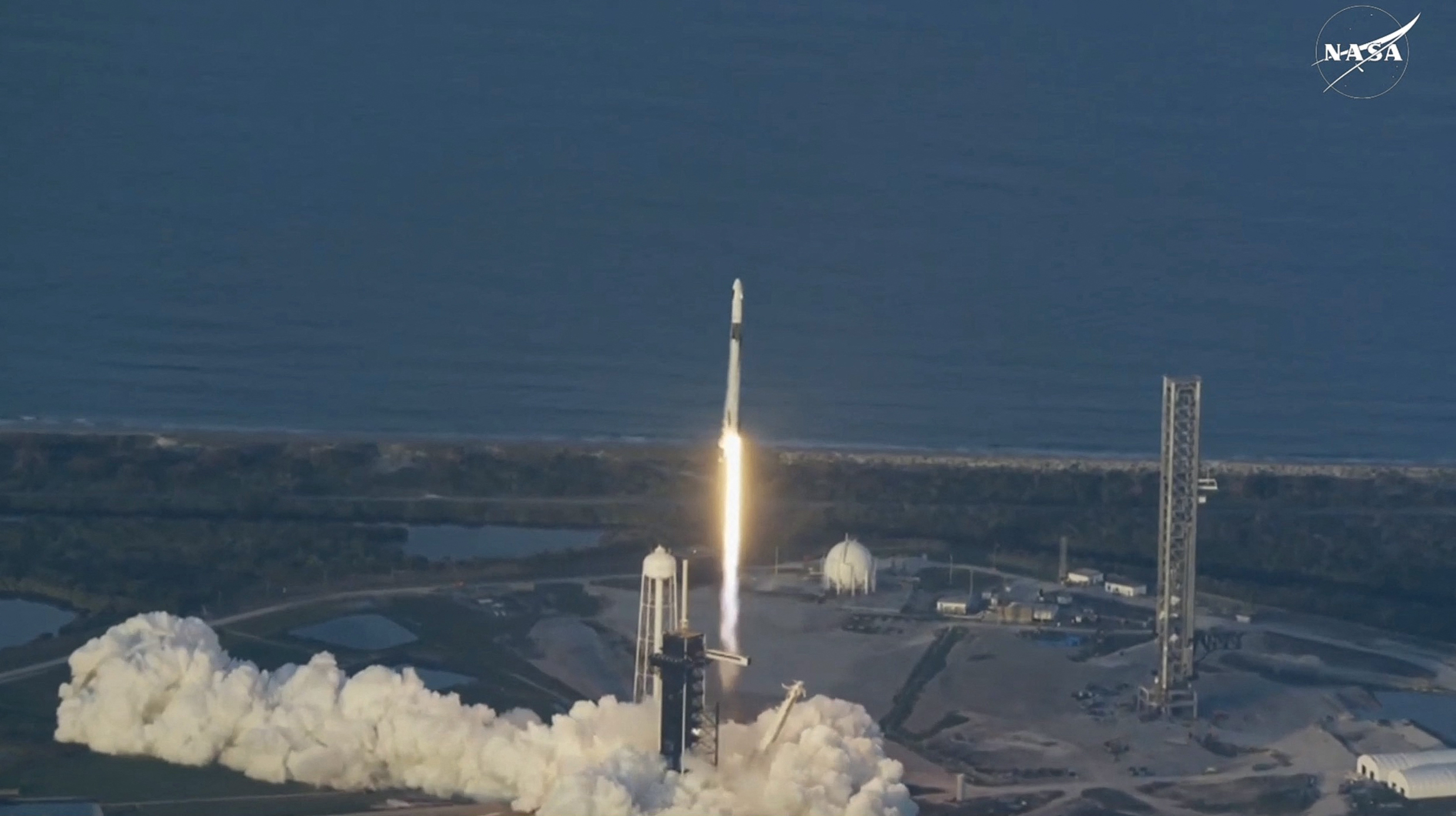 Stuck NASA astronauts one step closer to home after SpaceX crew-swap launch