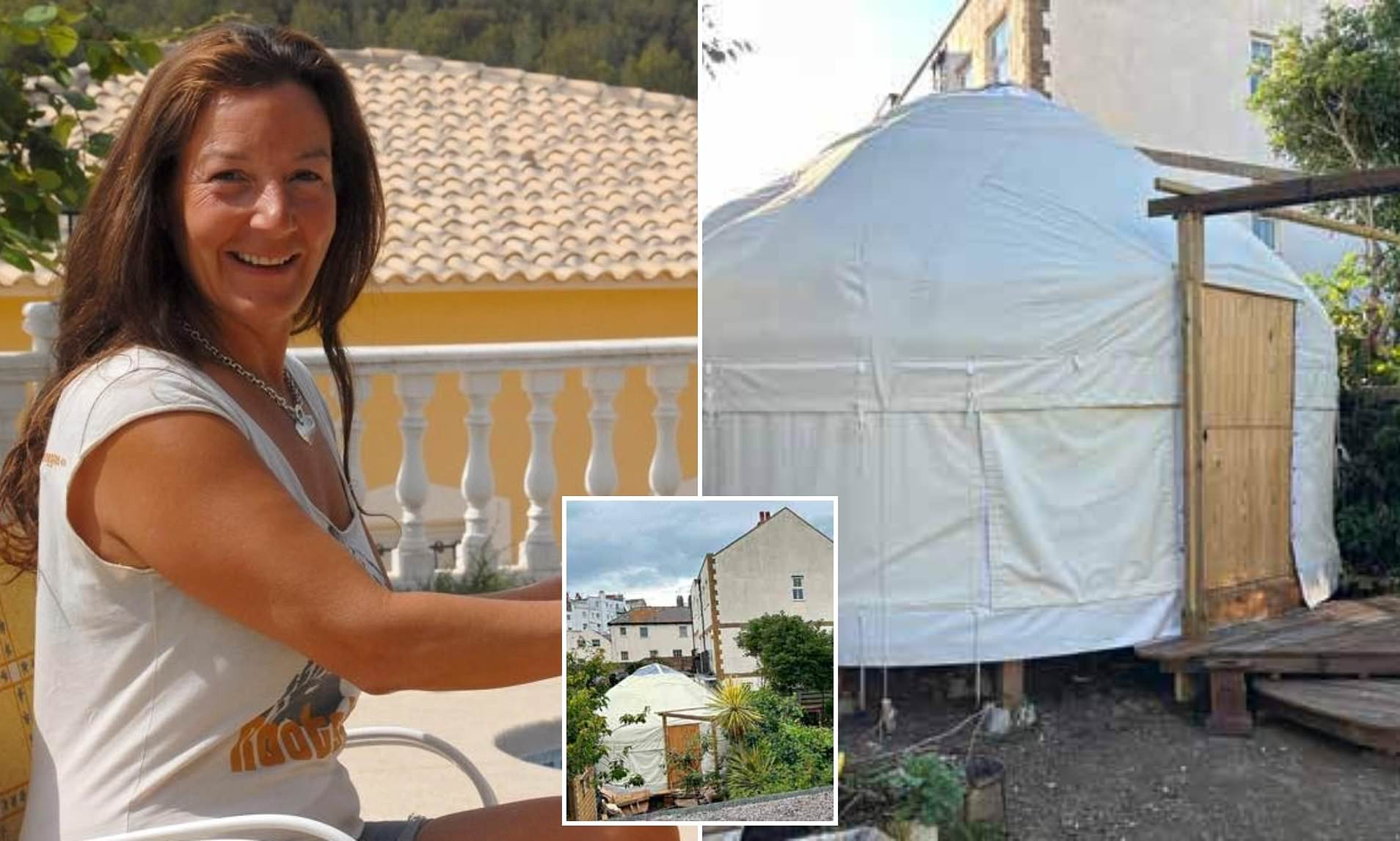 Yoga teacher at war with neighbours over eight-man tent in backgarden