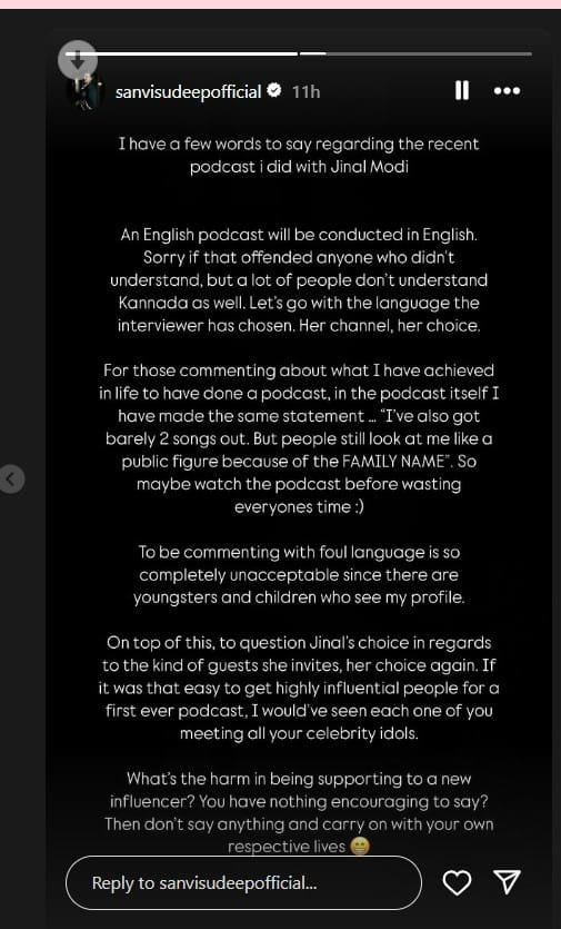 Kiccha Sudeep's daughter Sanvi Responds to critics after Podcast ...