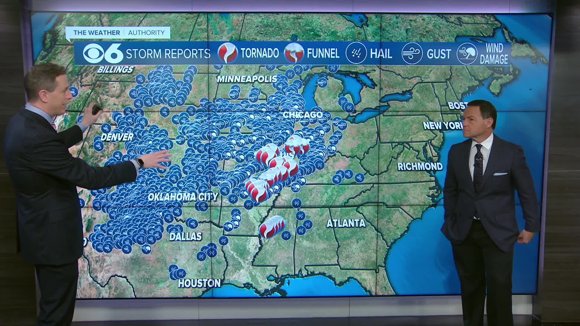 Map shows tornado outbreak, hail and wind damage from Friday storms