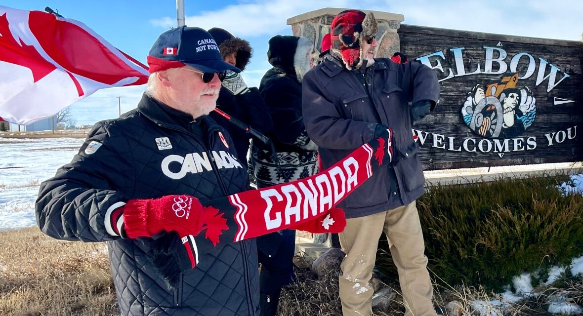 Of course Elbow, Sask., would hold an 'Elbows up' rally