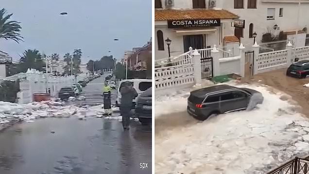 Destructive river of ice flows down holiday hotspot after rain batters ...