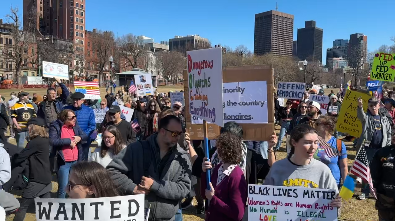 Protestors gather for Boston 50501 'Show Your Pride For Democracy'
