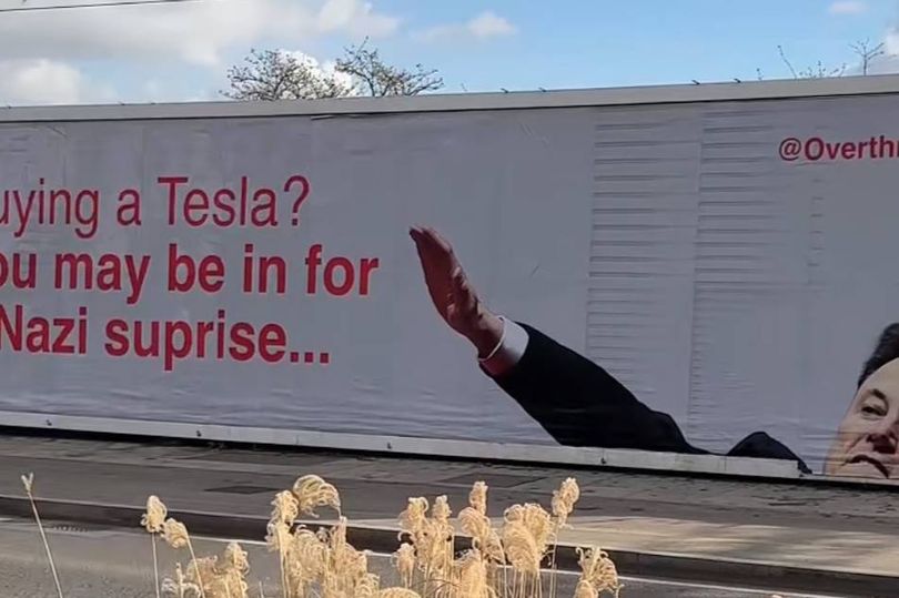 Elon Musk branded Nazi in new anti-Tesla billboard