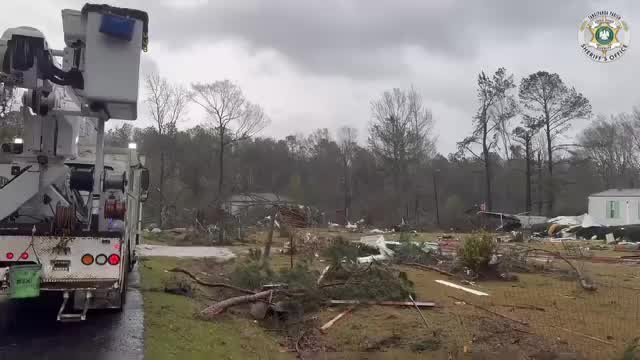 Major tornado damage at the East Fork community in Kentwood