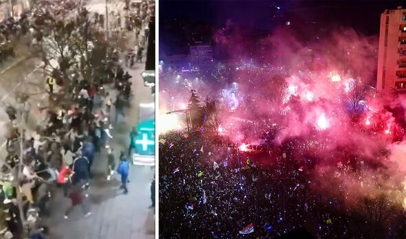 Serbia descends into chaos as protestors brawl with police in horror ...